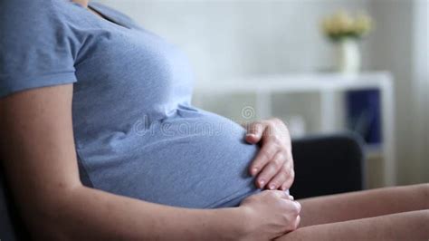 Close Up Pregnant Woman Showing Her Belly To the Camera Stock Video - Video of birth, happiness ...