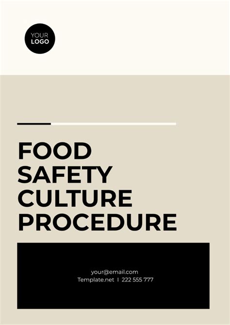 Free Food Safety Culture Procedure Template To Edit Online