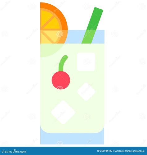 Tom Collins Cocktail Icon Alcoholic Mixed Drink Vector Stock Vector Illustration Of Beverage