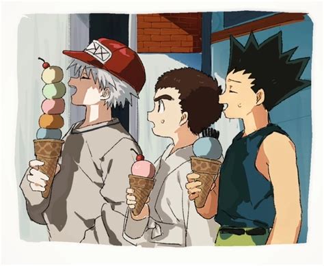 killua zoldyck gon freecss and zushi hunter x hunter drawn by qn