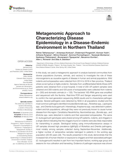 Pdf Metagenomic Approach To Characterizing