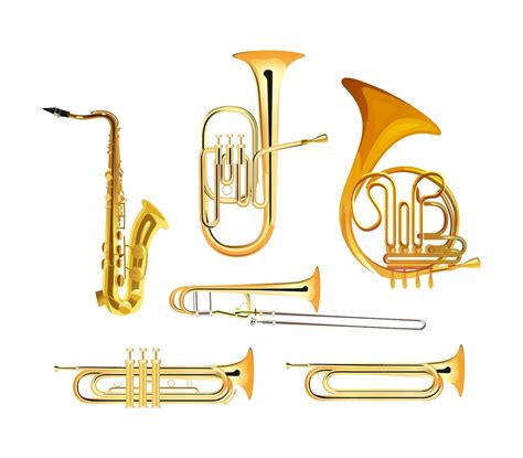 Premium Vector Brass Wind Orchestra Musical Instruments