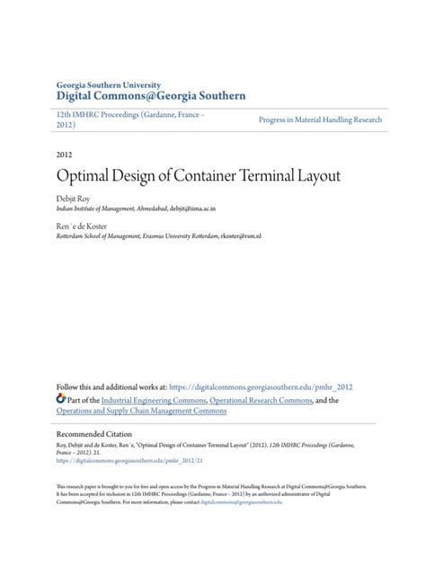 Optimal Design Of Container Terminal Layout Pdf Containerization