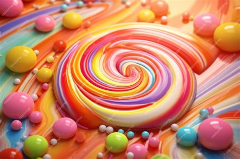 Premium Ai Image In World Of Candy Land Rainbow Of Gummy Candies
