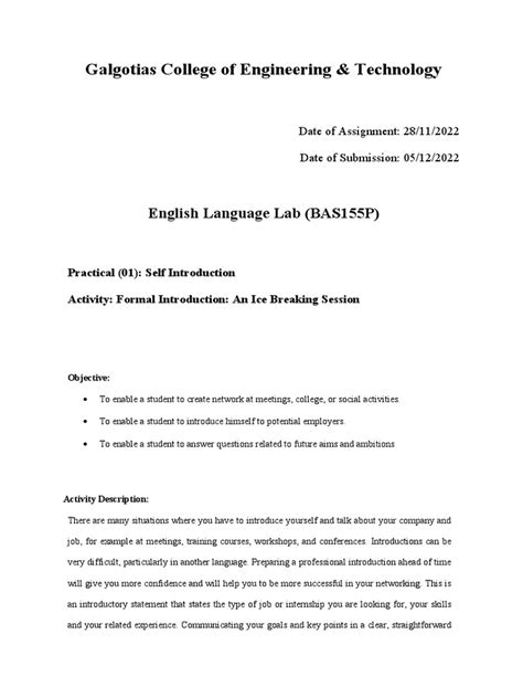 ell practical 1 self introduction pdf motivational motivation