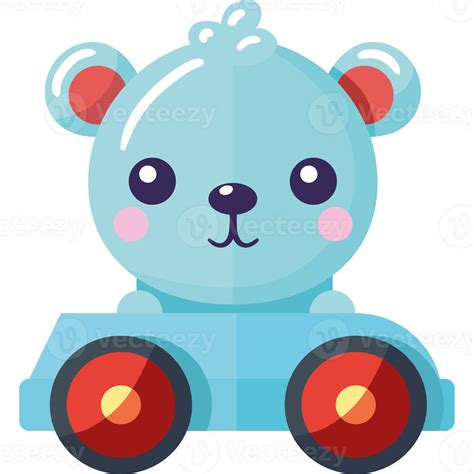 A Cartoon Bear Driving A Toy Car 49029615 Png