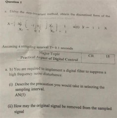 solved a using the step invariant method obtain the