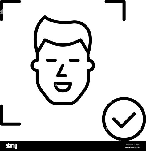 Man Face Scan And Checkmark Secure Login Biometric Id Verification Passed Pixel Perfect