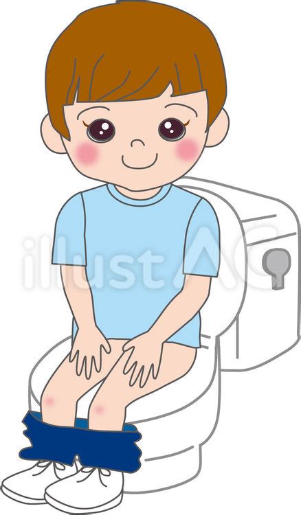 トイレに座る男の子イラスト No 24648051｜無料イラスト・フリー素材なら「イラストac」