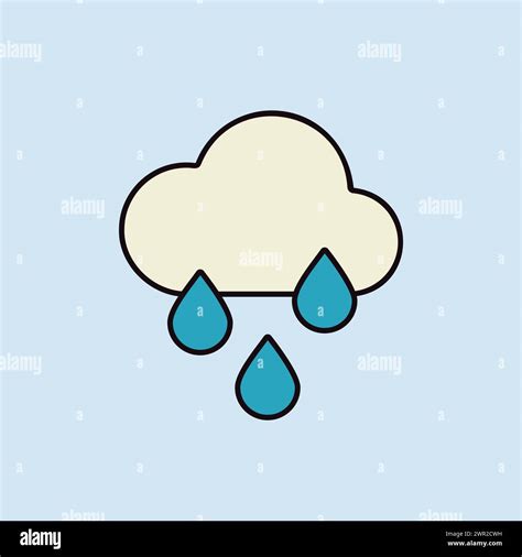 Raincloud With Raindrops Vector Icon Meteorology Sign Graph Symbol