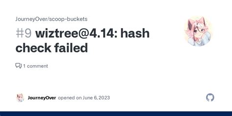 Wiztree414 Hash Check Failed · Issue 9 · Journeyoverscoop Buckets · Github