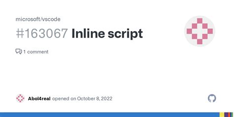 Inline Script · Issue 163067 · Microsoftvscode · Github
