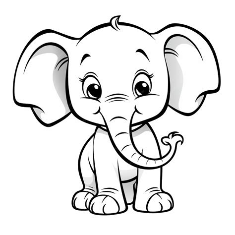 Un Elefante De Dibujos Animados Con Un Colmillo Grande Parado Frente A