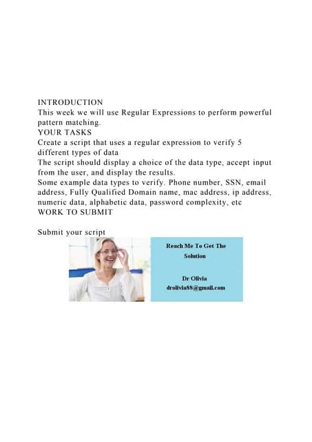 Introduction This Week We Will Use Regular Expressions Tdocx