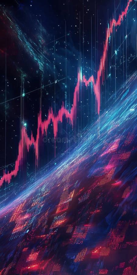 Dynamic Rise In Stock Market With Futuristic Data Visualization And