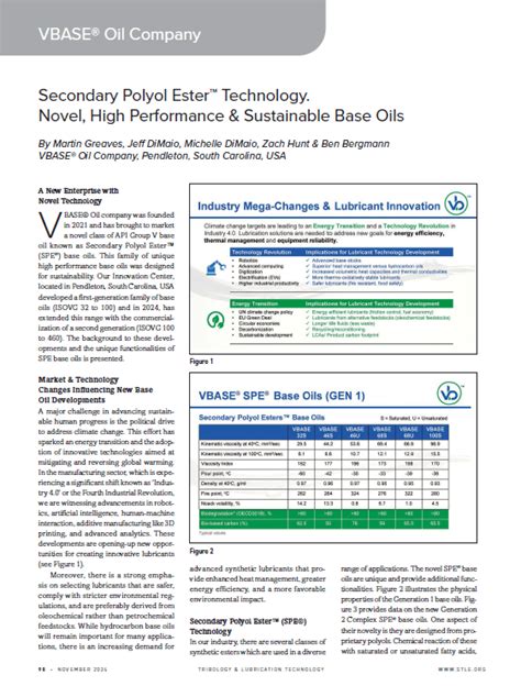 Stles Tlt November Issue Read About Vbase Spe Technology Vbase® Oil
