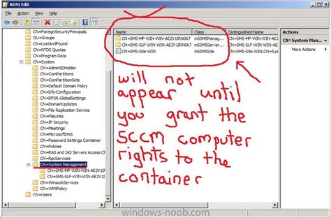 how can i create the system management container in active directory