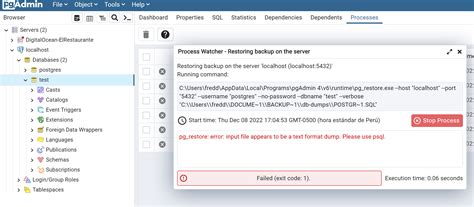 Error When Restoring A Database After Backup Pgrestore Error Input File Appears To Be A