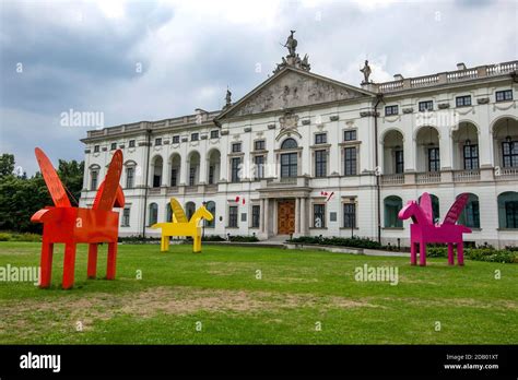 Colourful Artwork Sits In Front Of The National Library Of Poland