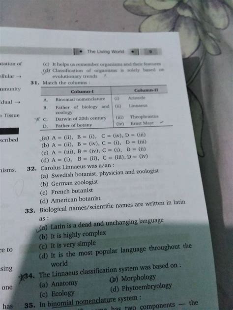 34 The Linnaeus Classification System Was Based On Filo