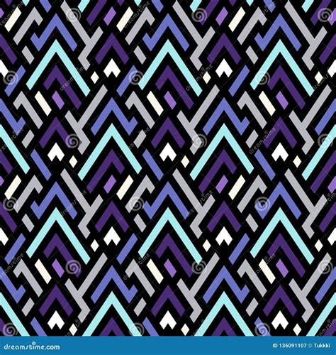Vector Geometric Seamless Chevron Pattern With Angles And Geometric