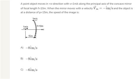 What Is The Velocity In Cm S Of Image In Situation Shown Below O