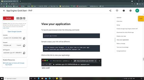App Engine Qwik Start Php Qwiklabs Gsp069 Youtube