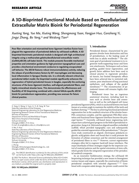 Pdf A 3d‐bioprinted Functional Module Based On Decellularized