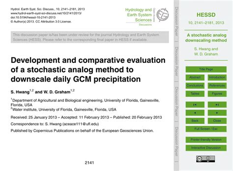 Pdf Development And Comparative Evaluation Of A Stochastic Analog Method To Downscale Daily