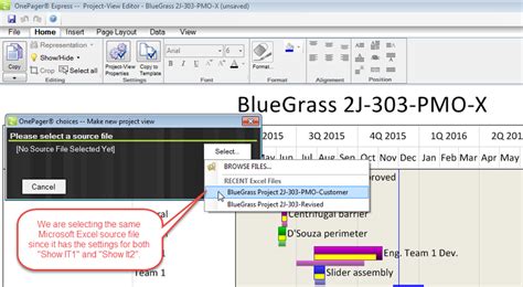 Creating A New Project View Via Pull Operation Onepager Express For