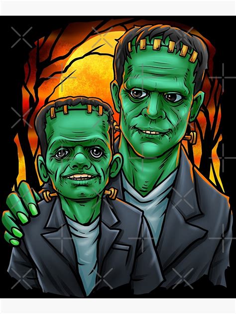 Frankenstein Dad And Son Poster For Sale By Mrpotts73 Redbubble