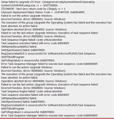 Errors On Mdt In Place Upgrade Software Spiceworks Community