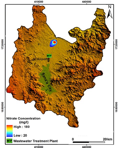 Spatial Distributions Of Nitrate Concentration In Groundwater In 2004 Download Scientific Diagram