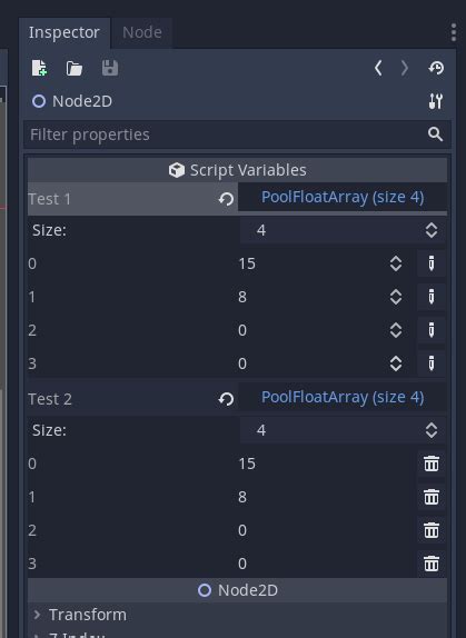 export poolrealarray saving scene revert to default · issue 27575