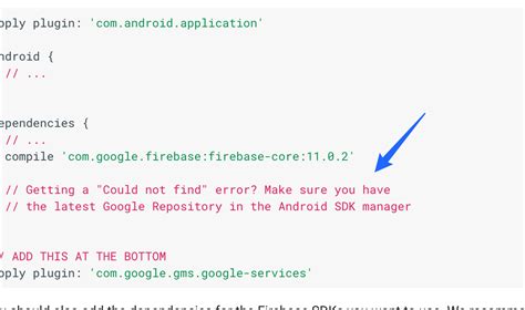 Android Could Not Find Com Google Firebase Firebase Core 11 0 0 When I Try To Add Mobile