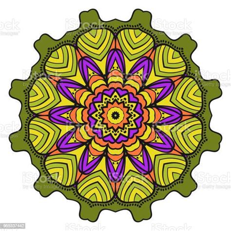 아름 다운 꽃 만다라입니다 장식 벡터입니다 골드 블랙 색상입니다 벡터 일러스트 레이 션 금 금속에 대한 스톡 벡터 아트 및 기타 이미지 Istock