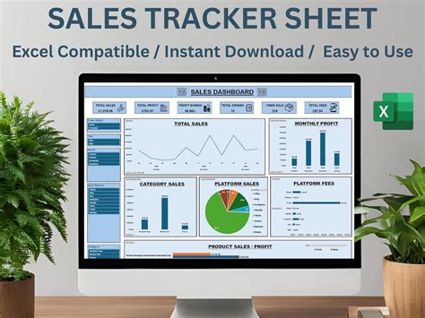 Sales Tracker Spreadsheet Excel Sheets Sales Tracker Sales Dashboard Profit Tracker Business