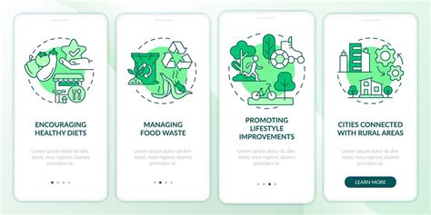 Premium Vector Urban Comfort Ideas Green Onboarding Mobile App Screen Life Quality Walkthrough