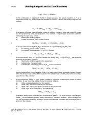 Limiting Reagent And Percent Yield Problems Worksheet Pdf SCH U Limiting Reagent And