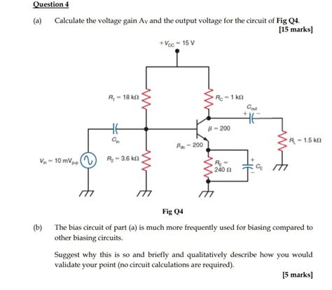 Solved A Calculate The Voltage Gain AV And The Output Chegg Com