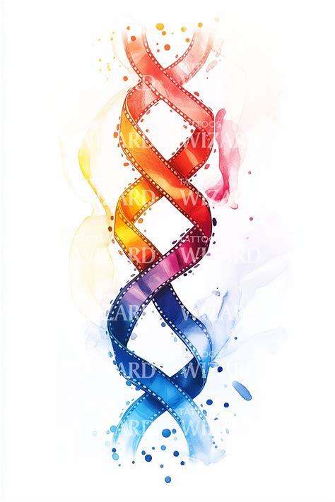 Watercolor Dna Helix Tattoo Design Tattoos Wizard Designs