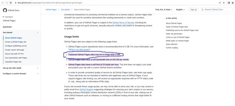 Github Pages官方资料限制空间最大1g Devgis 博客园