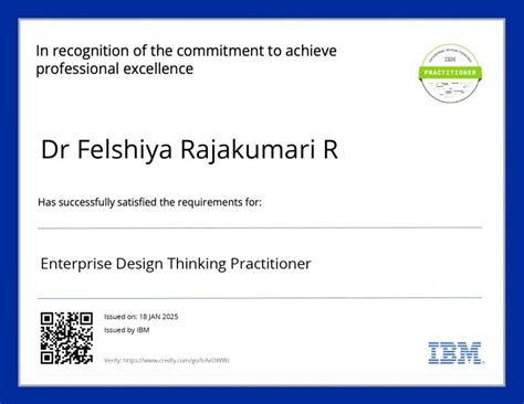 Drrfelshiya Rajakumari On Linkedin Successfully Completed Enterprise Design Thinking