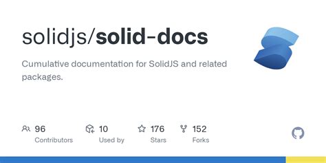 Github Solidjssolid Docs Cumulative Documentation For Solidjs And