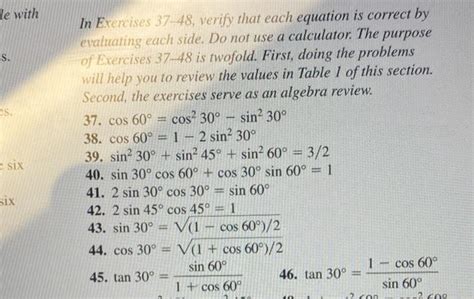 solved in exercises 37−48 verify that each equation is