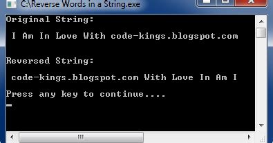 Learn Advanced C Code Reverse The Words In A Given String