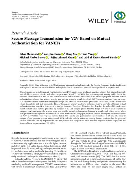 Pdf Secure Message Transmission For V2v Based On Mutual