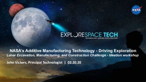 Pdf Nasas Additive Manufacturing Technology Driving Exploration