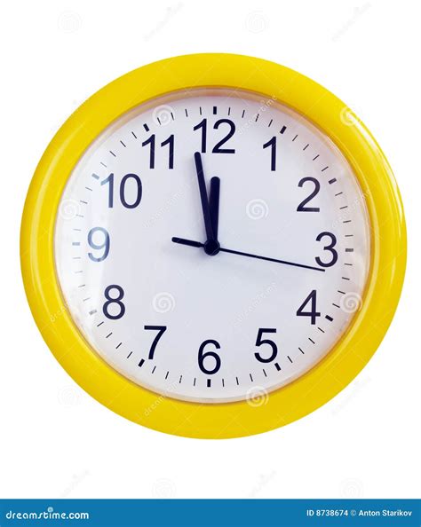 Wall Clock Show Eight O`clock On Marble Texture Office Clock Show 8pm Or 8am Royalty Free Stock