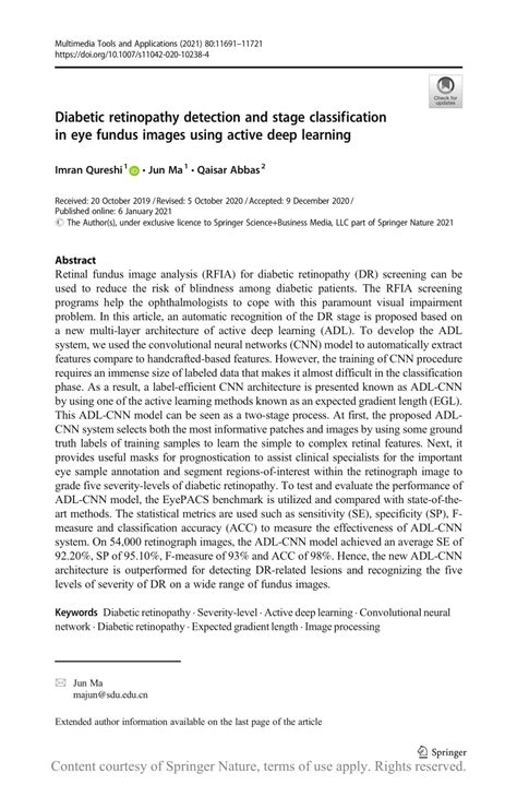 Diabetic Retinopathy Detection And Stage Classification In Eye Fundus Images Using Active Deep